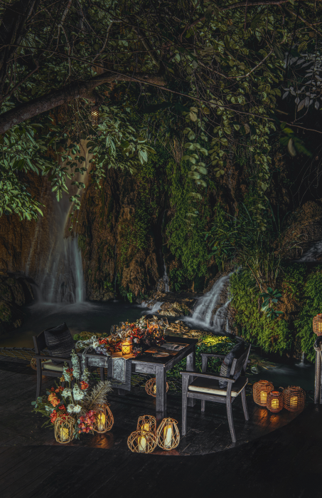 Dining By The Waterfall | Avana Retreat